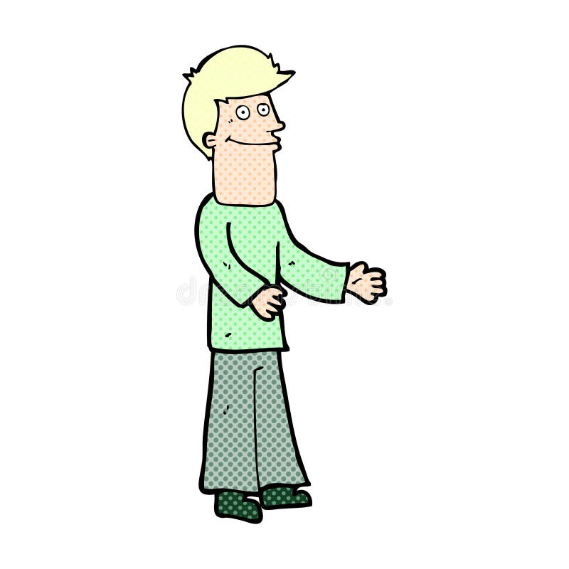 Comic Cartoon Man Shrugging Shoulders Stock Illustration - Illustration ...