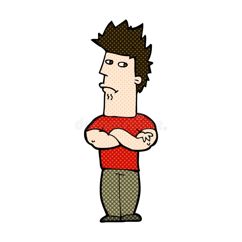 Comic cartoon man sulking stock illustration. Illustration of character ...