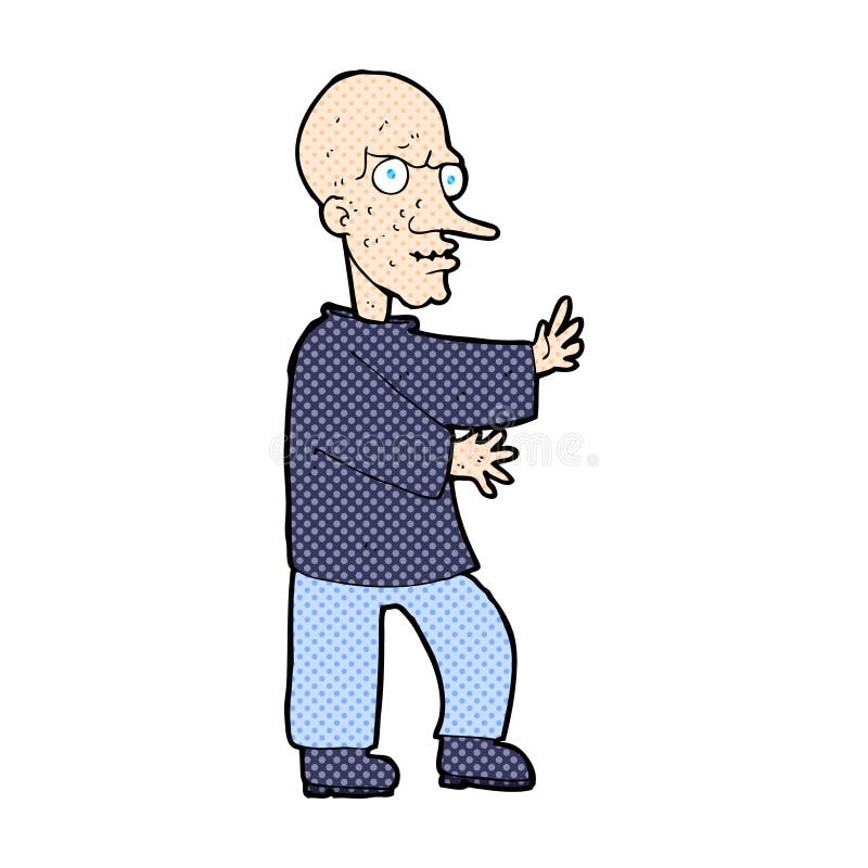 Comic Cartoon Mean Looking Man Stock Illustration - Illustration of ...