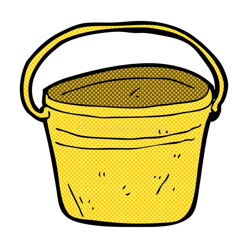 Comic cartoon metal bucket stock illustration. Illustration of print ...