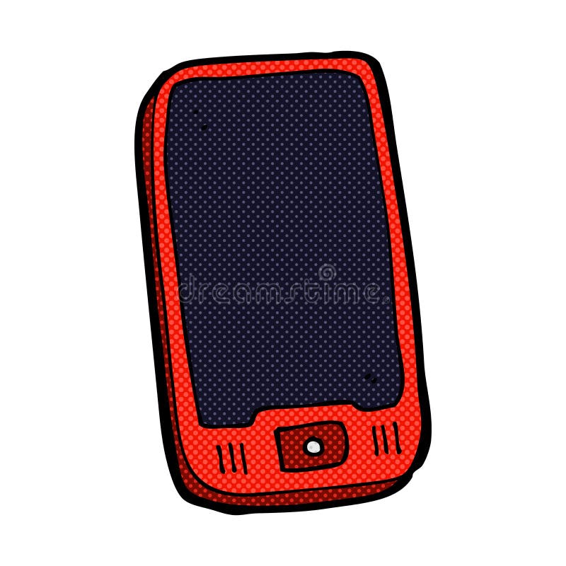 Comic cartoon mobile phone stock illustration. Illustration of cartoon ...