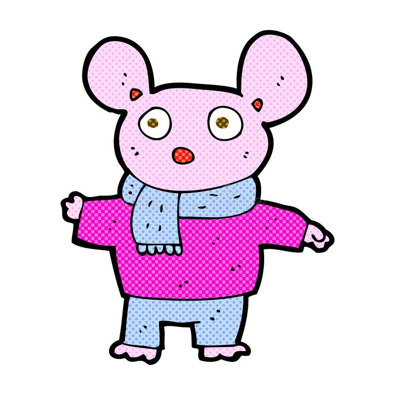 Comic Cartoon Mouse in Clothes Stock Illustration - Illustration of ...