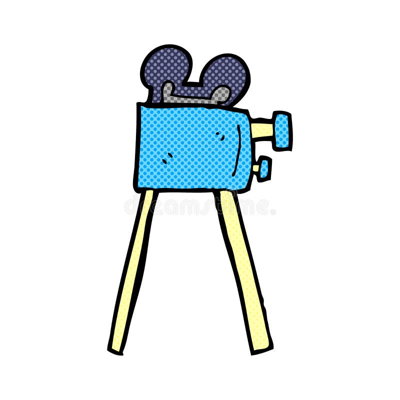 Comic cartoon movie camera stock illustration. Illustration of movie ...