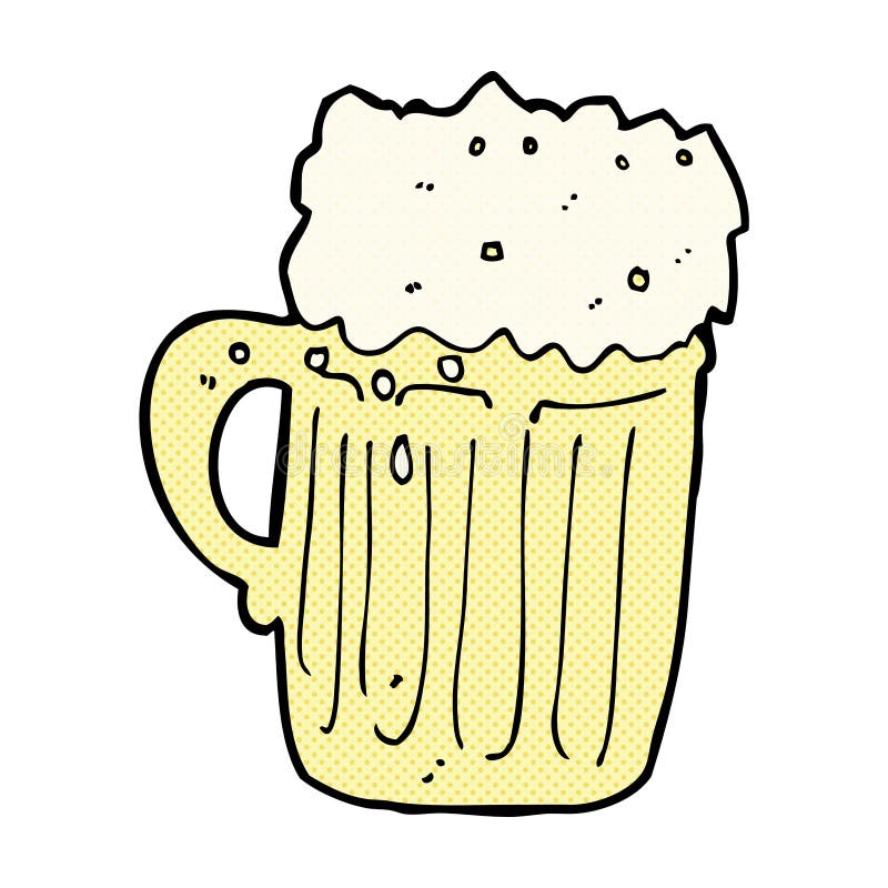 Comic cartoon mug of beer stock illustration. Illustration of silly ...