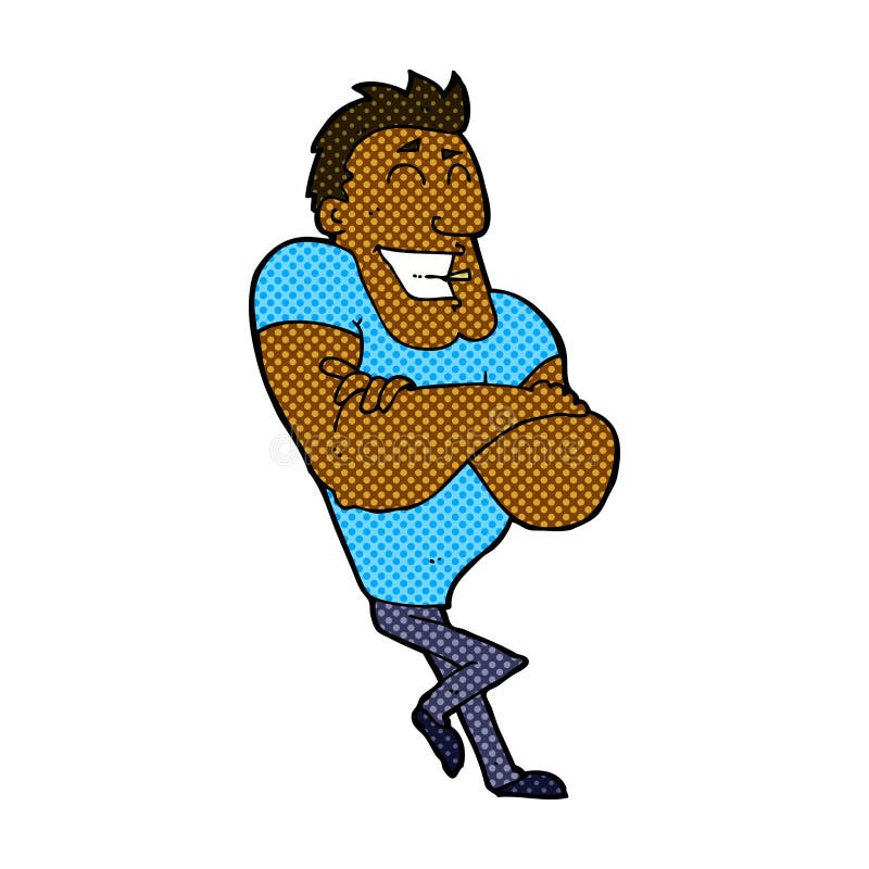 Cartoon Muscle Guy with Thought Bubble Stock Illustration ...