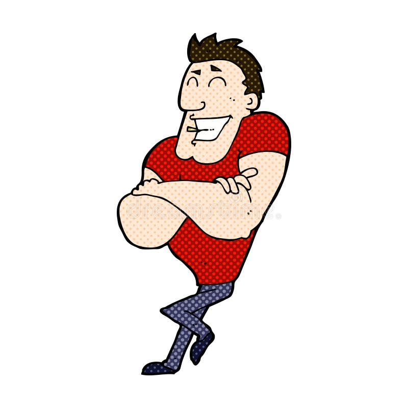 Comic cartoon muscle guy stock illustration. Illustration of character ...