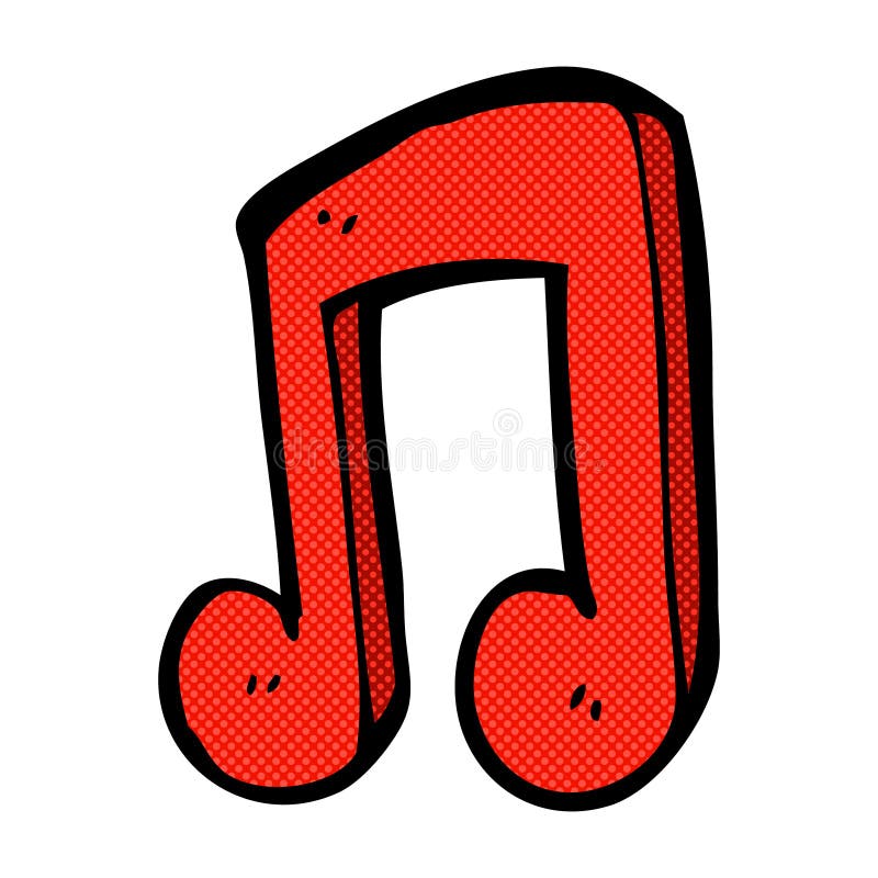Comic cartoon musical note stock illustration. Illustration of happy ...