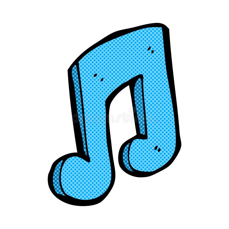 Comic cartoon musical note stock illustration. Illustration of happy ...