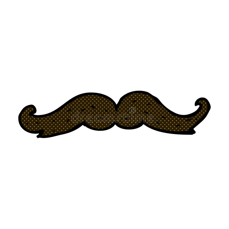 Comic cartoon mustache stock illustration. Illustration of cheerful ...