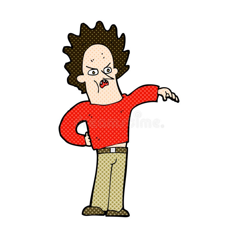 Comic cartoon nasty boy stock illustration. Illustration of doodle ...