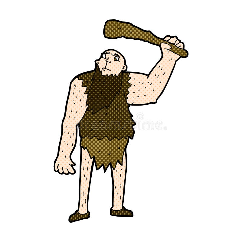 Cartoon Neanderthal with Speech Bubble Stock Illustration ...