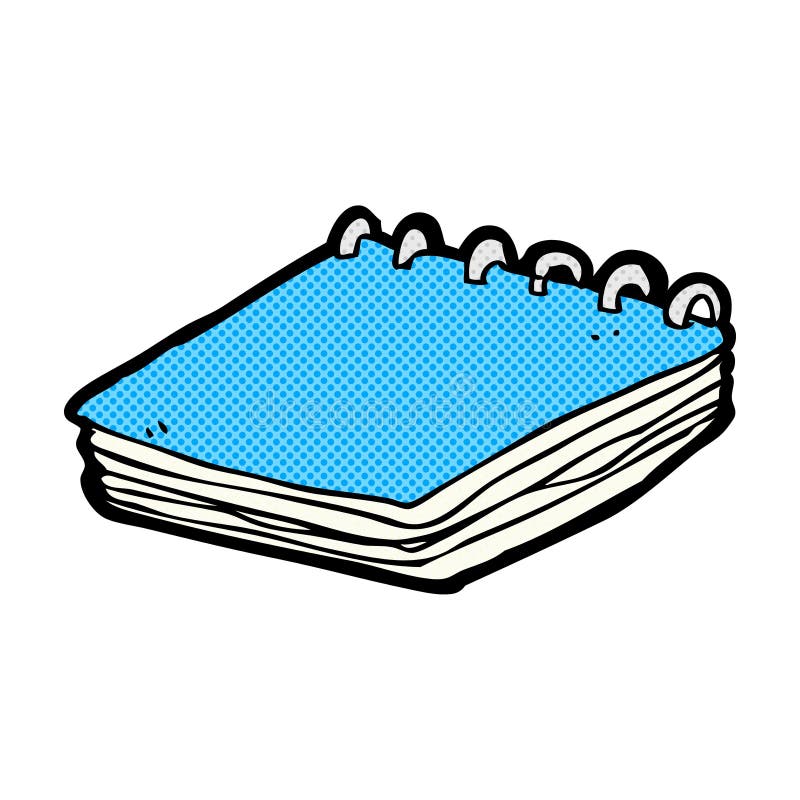 Notepad With Pen Cartoon Sticker In Retro Style Stock Vector ...