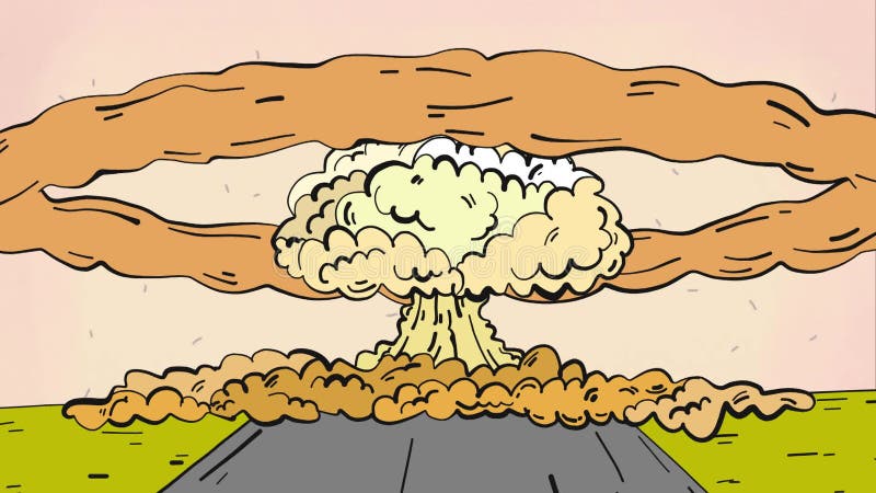 Comic Cartoon Nuclear Explosion Animation Stock Footage - Video of ...