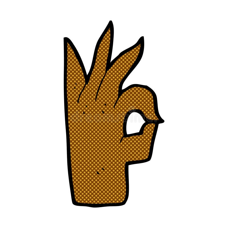 Comic Cartoon Okay Hand Gesture Stock Illustration - Illustration of ...