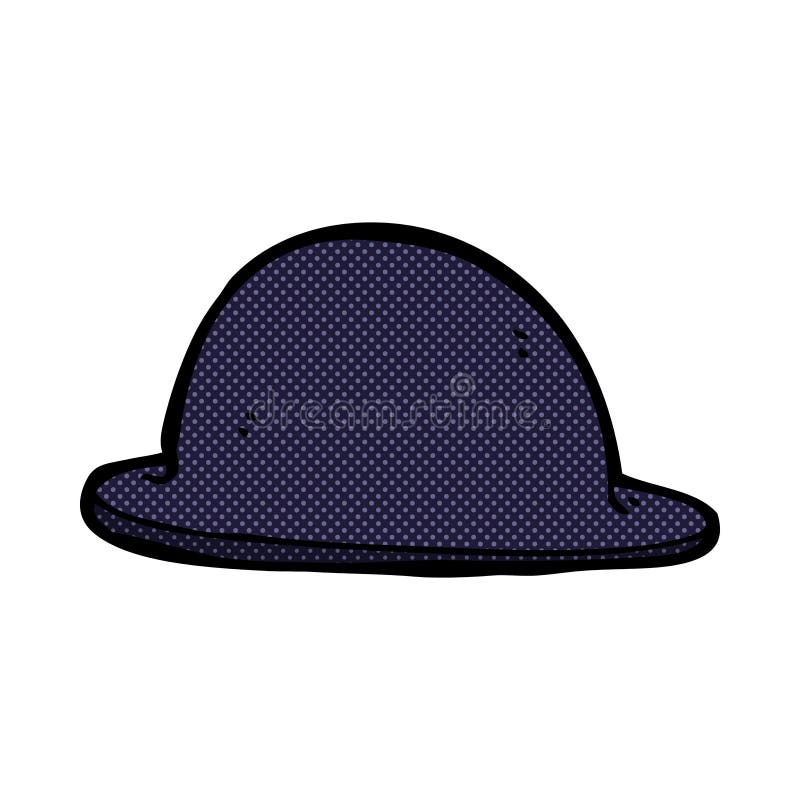 Comic Cartoon Old Bowler Hat Stock Illustration - Illustration of ...