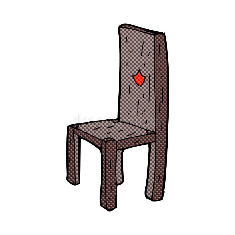 Comic cartoon old chair stock illustration. Illustration of seat - 52878873