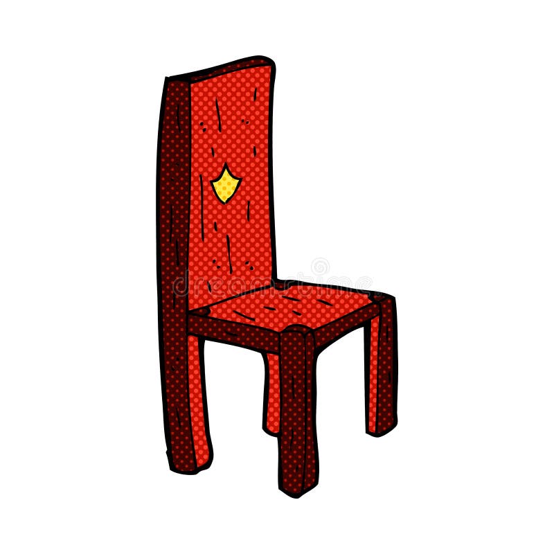 Comic cartoon old chair stock illustration. Illustration of print ...