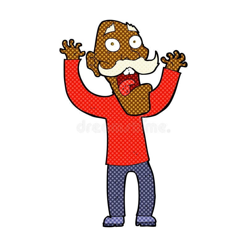 Cartoon Old Man Getting a Fright Stock Vector - Illustration of ...