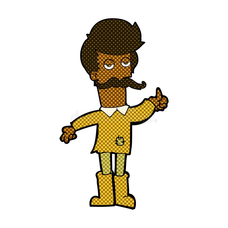 Comic Cartoon Old Man in Poor Clothes Stock Illustration - Illustration ...