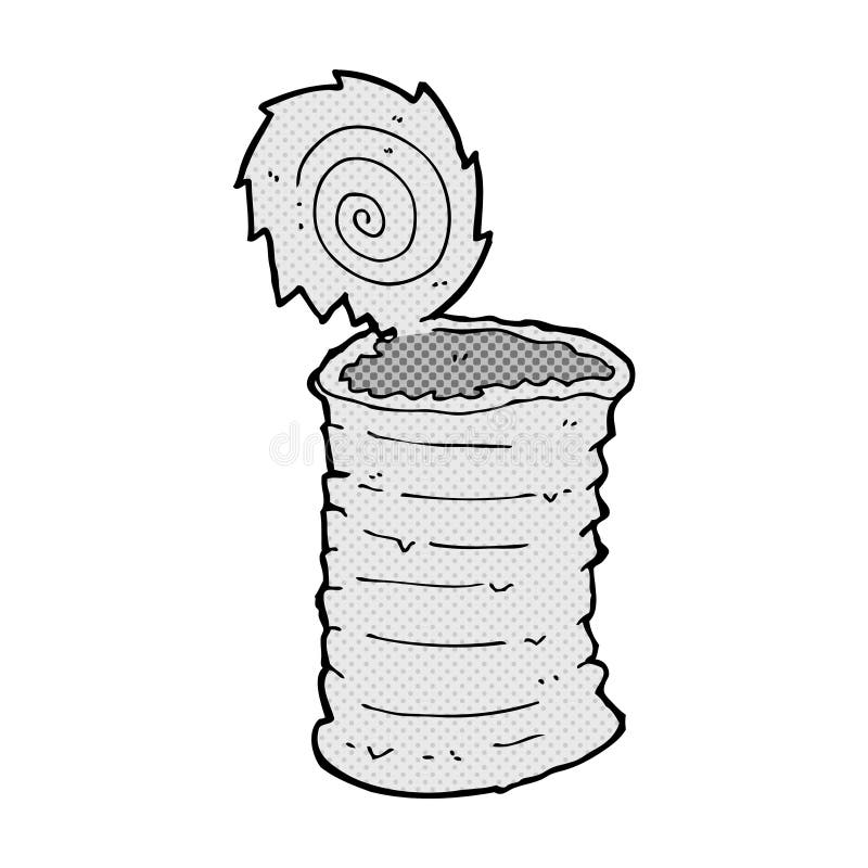 Comic cartoon old tin can stock illustration. Illustration of ...