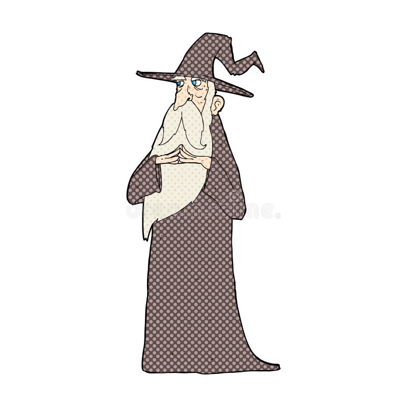Comic cartoon old wizard stock illustration. Illustration of character ...