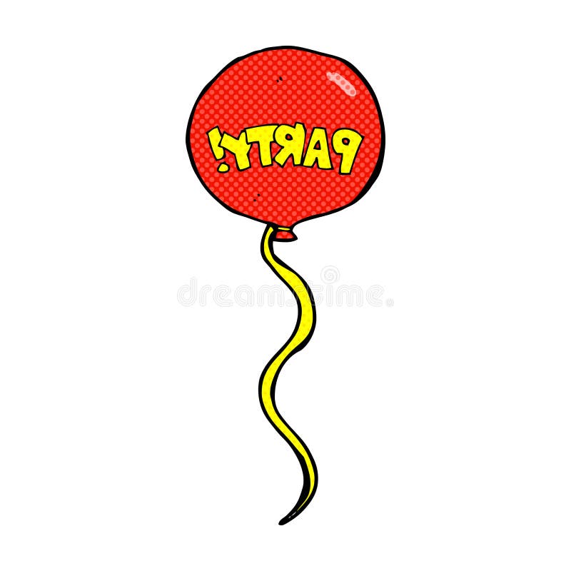 Comic Cartoon Party Balloon Stock Illustration - Illustration of design ...
