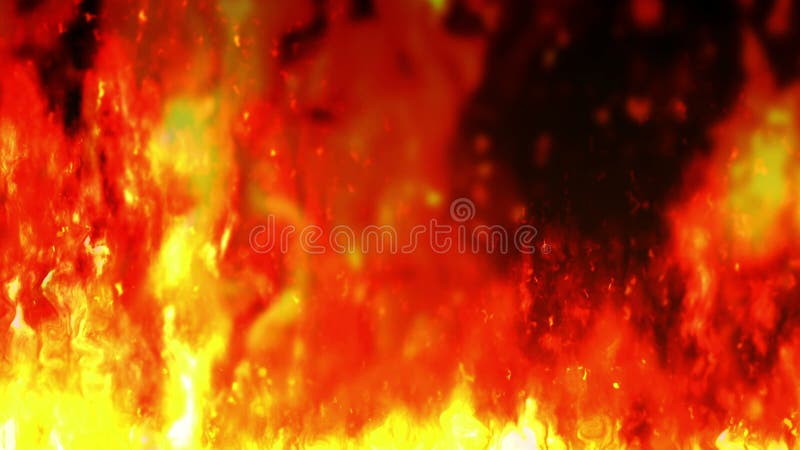 Comic Cartoon Pattern of Burning Fire Flames on Black Background ...
