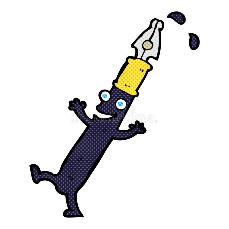 Comic Cartoon Pen Character Stock Illustration - Illustration of book ...