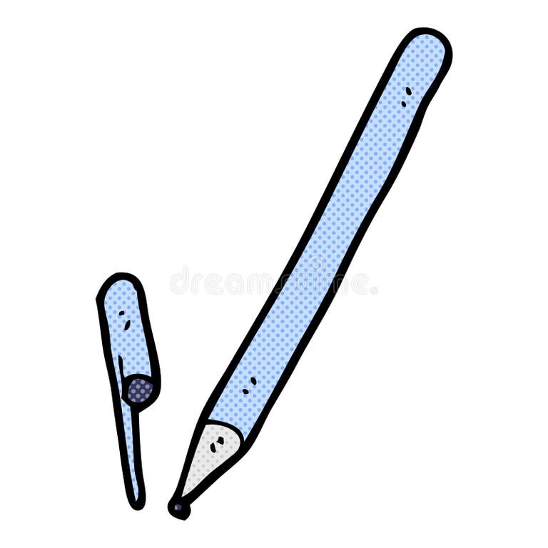 Comic cartoon pen stock illustration. Illustration of rollerball - 52919161