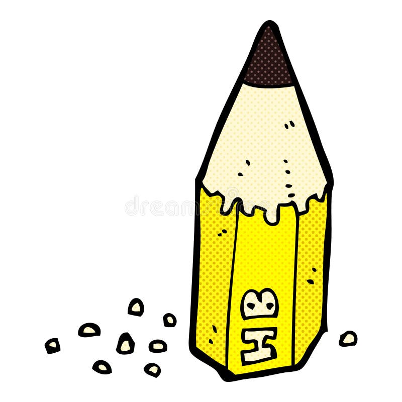 Comic cartoon pencil stub stock illustration. Illustration of pencil ...