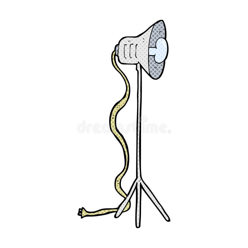 Comic Cartoon Photography Studio Lamp Stock Illustration - Illustration ...