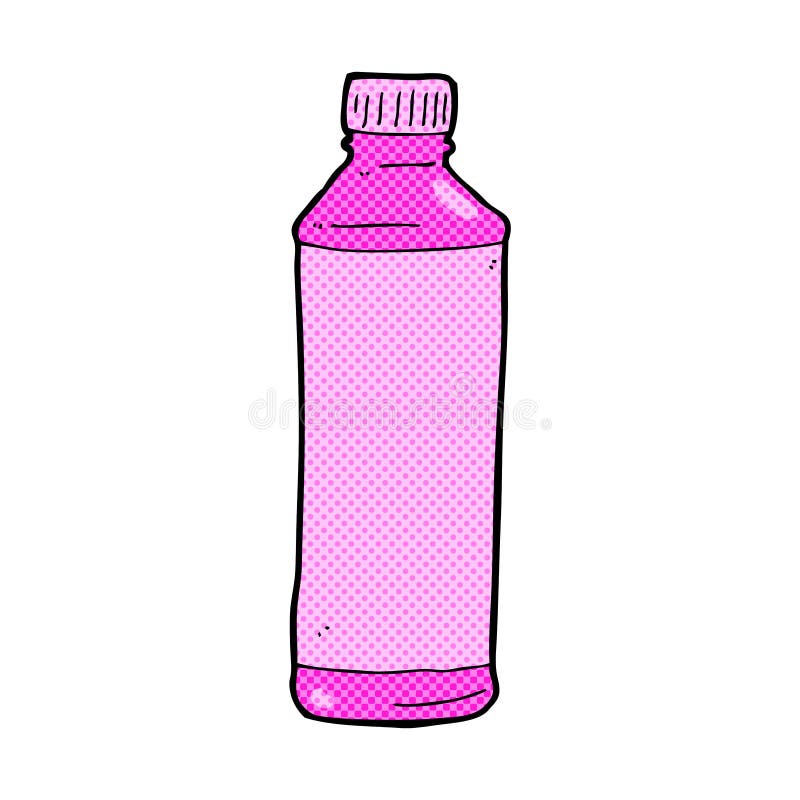 Comic cartoon pink bottle stock illustration. Illustration of bottle ...