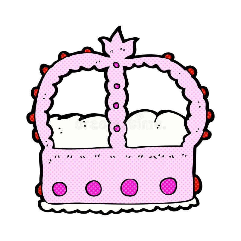 Comic cartoon pink crown stock illustration. Illustration of funny ...