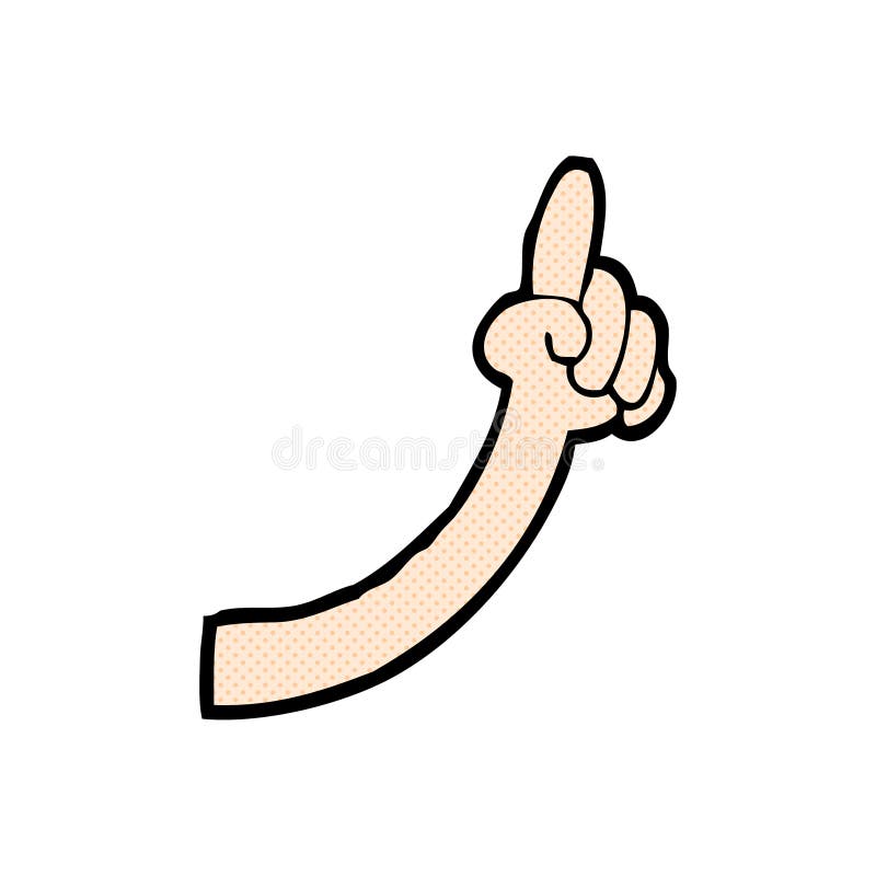 Comic cartoon pointing arm stock illustration. Illustration of funny ...
