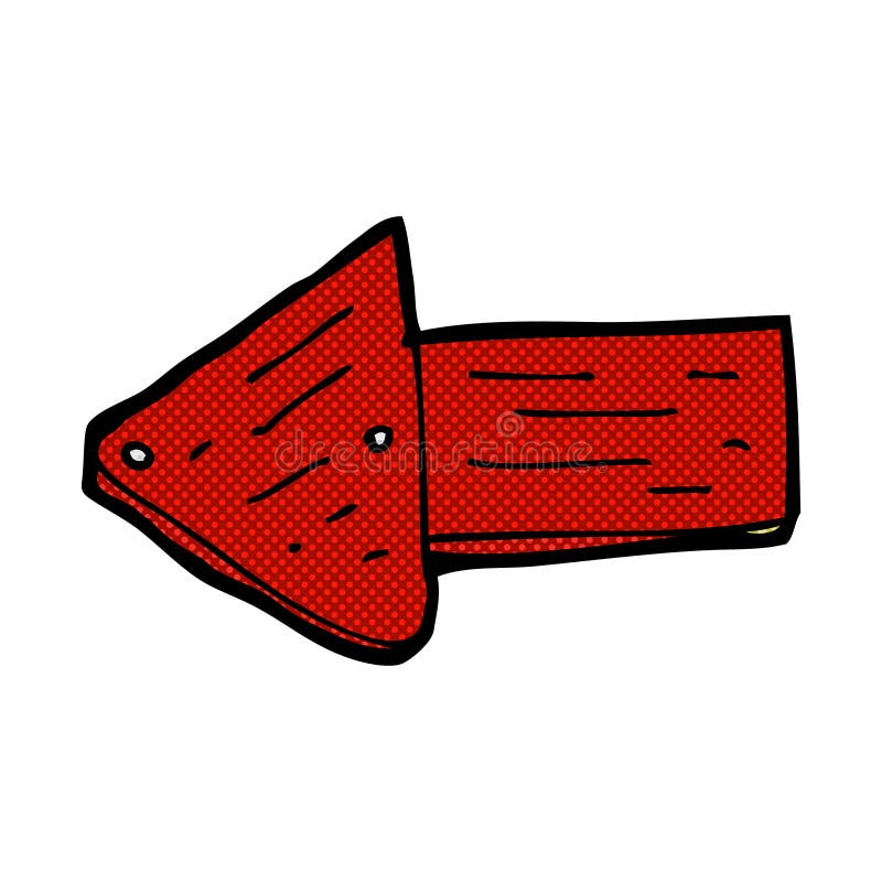 Comic Cartoon Pointing Arrow Symbol Stock Illustration - Illustration ...