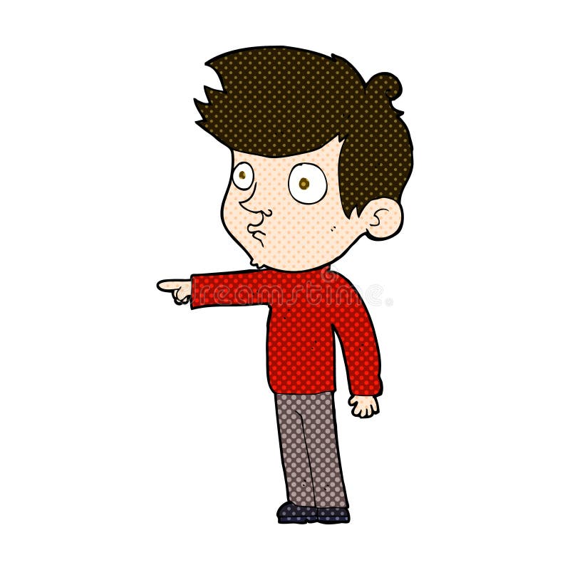 Comic cartoon pointing boy stock illustration. Illustration of comic ...