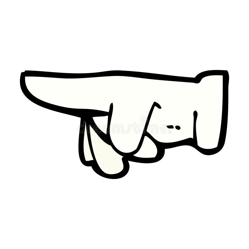 Comic Cartoon Pointing Hand Stock Illustration - Illustration of ...