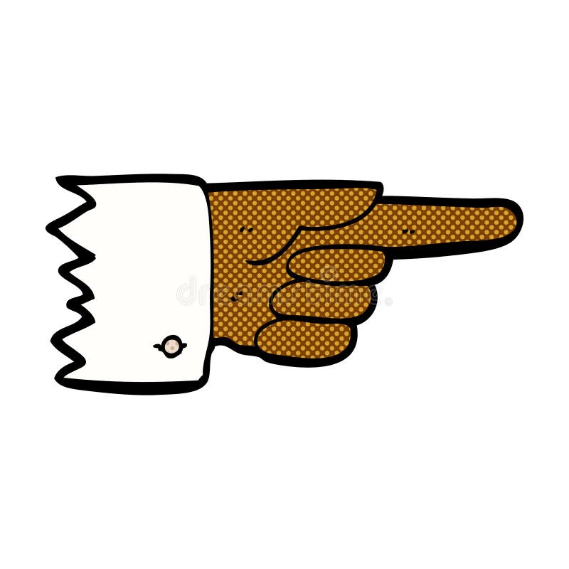 Comic Cartoon Pointing Hand Symbol Stock Illustration - Illustration of ...