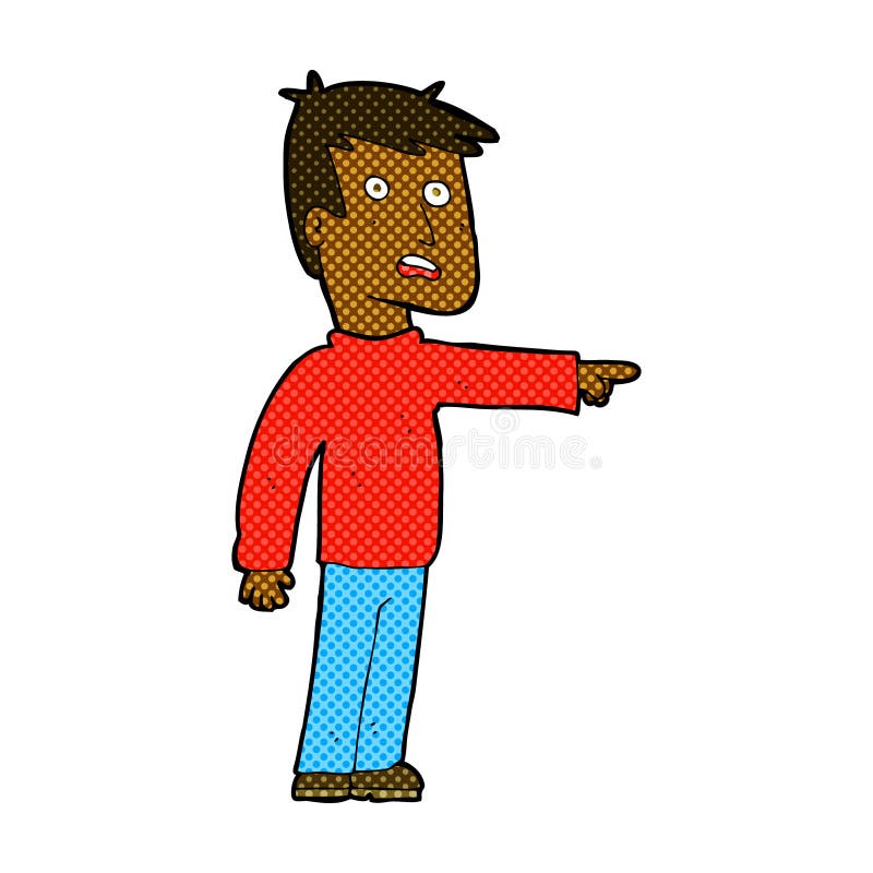 Comic cartoon pointing man stock illustration. Illustration of quirky ...