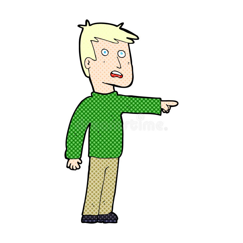 Comic cartoon pointing man stock illustration. Illustration of doodle ...