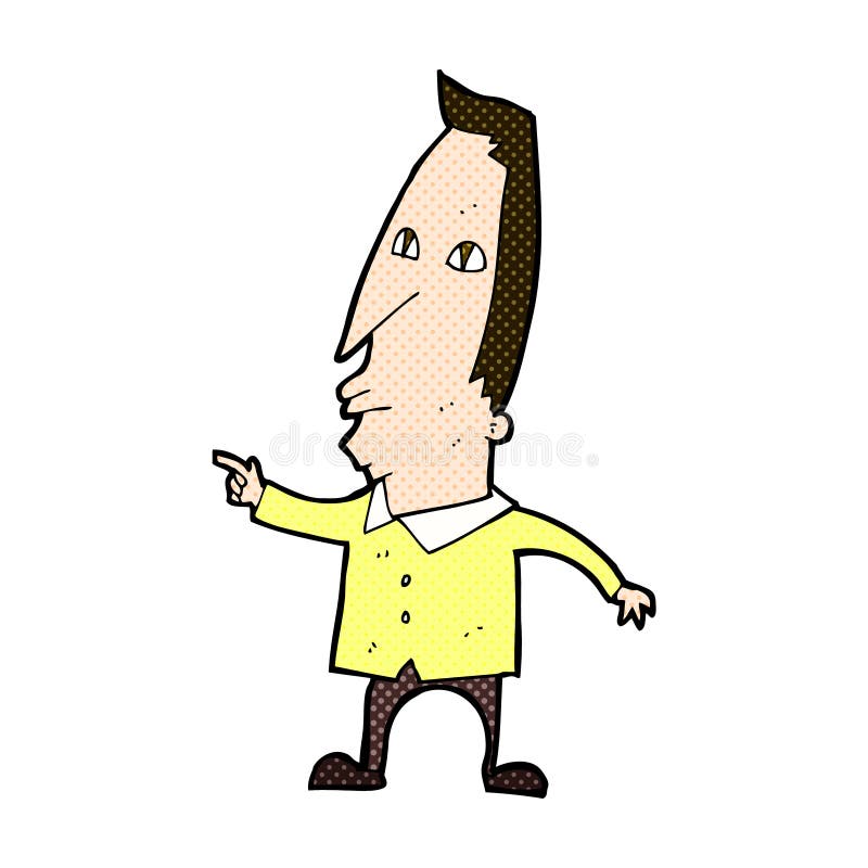 Comic cartoon pointing man stock illustration. Illustration of crazy ...