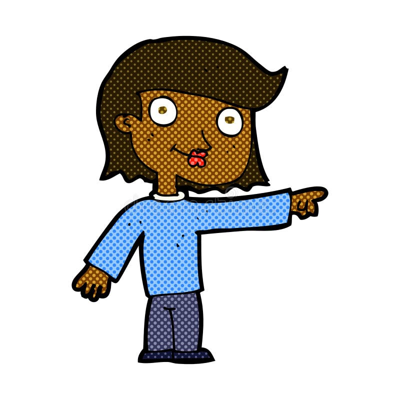 Comic Cartoon Pointing Person Stock Illustration - Illustration of ...