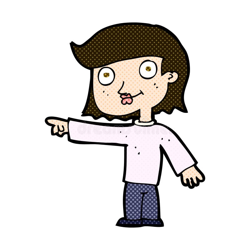 Comic Cartoon Pointing Person Stock Illustration - Illustration of ...