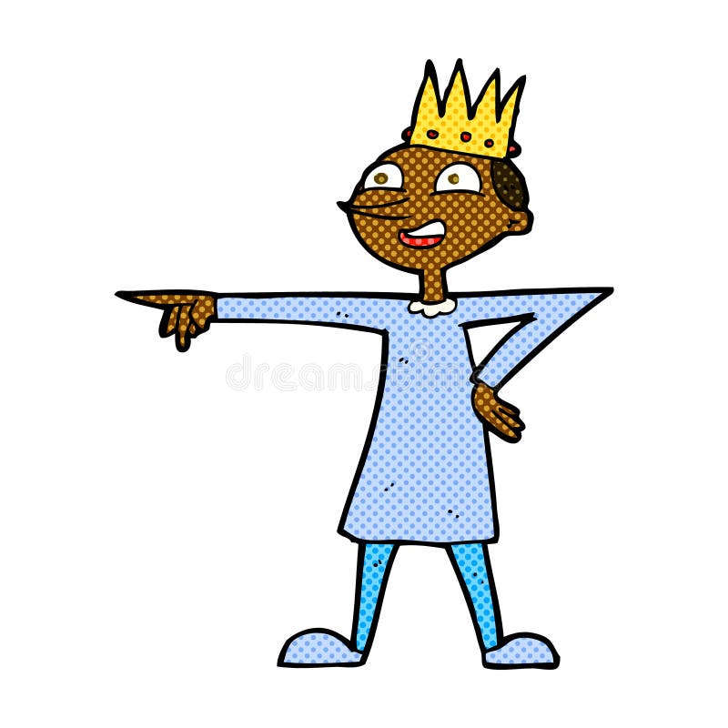 Pointing Cartoon King stock vector. Illustration of crown - 69192923