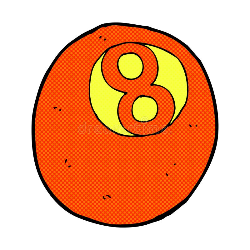 Comic cartoon pool ball stock illustration. Illustration of character ...