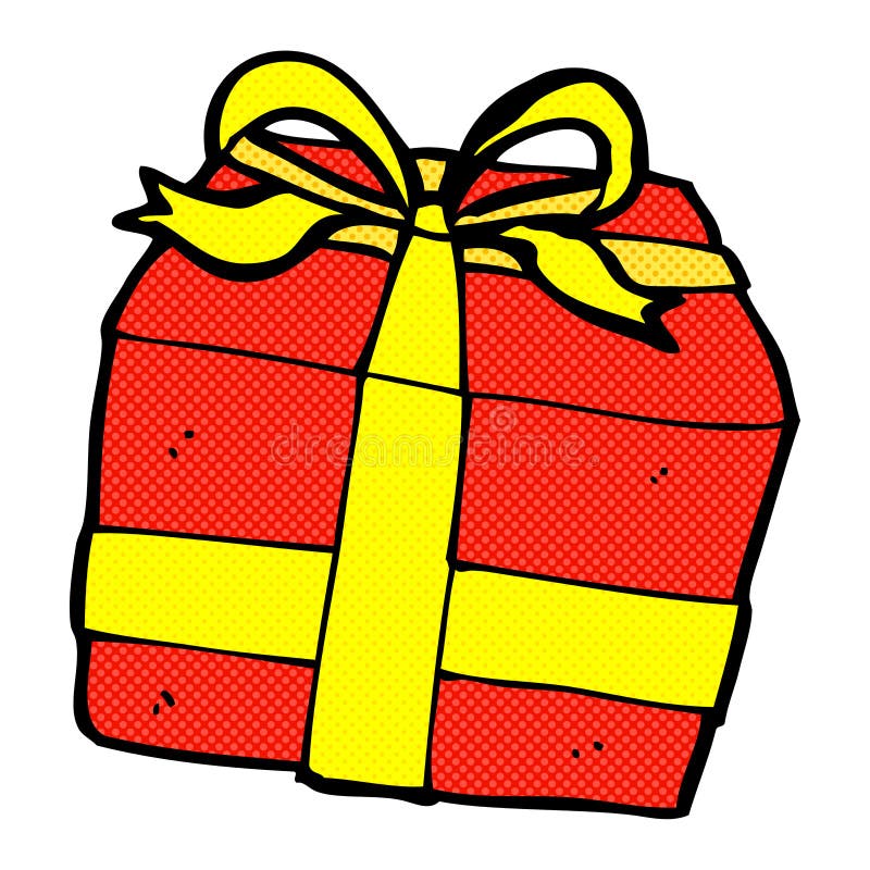 Comic cartoon present stock illustration. Illustration of character ...
