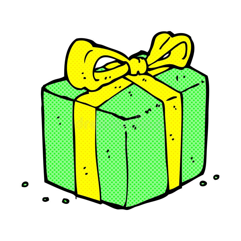 Comic cartoon present stock illustration. Illustration of clip - 52950447