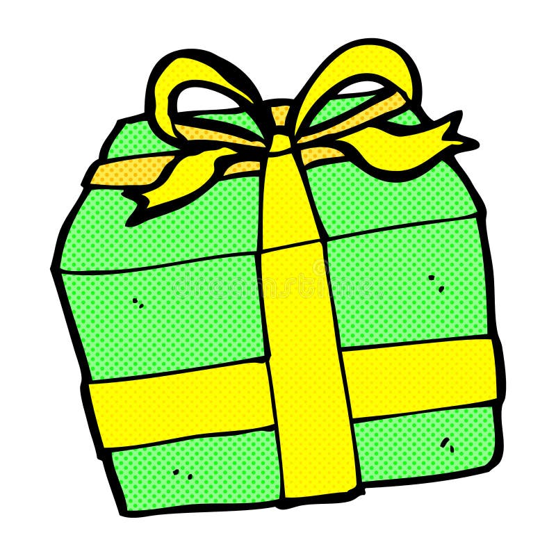Comic cartoon present stock illustration. Illustration of style - 52952754