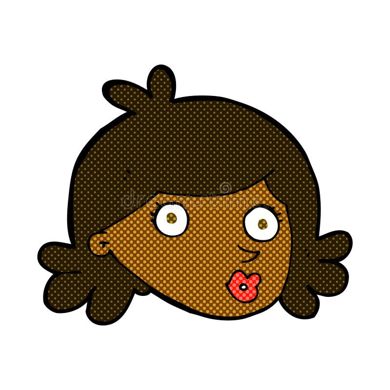 Comic cartoon pretty face stock illustration. Illustration of cartoon ...