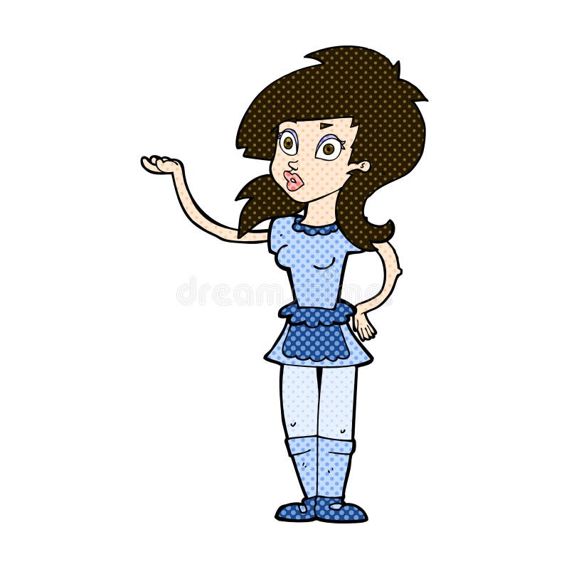 Comic Cartoon Pretty Waitress Stock Illustration - Illustration of ...